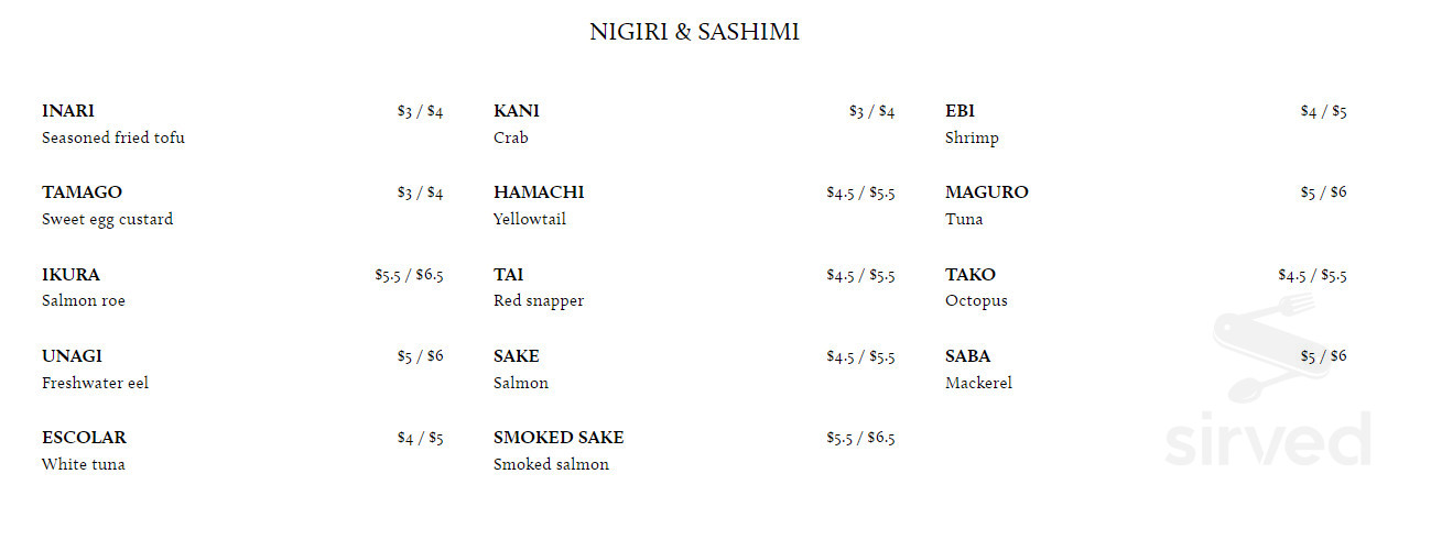 KIYOMI menu in Chicopee, Massachusetts, USA