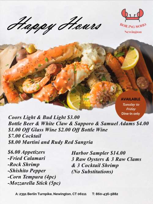 Boiling SOHO - Newington menu in Newington, Connecticut, USA