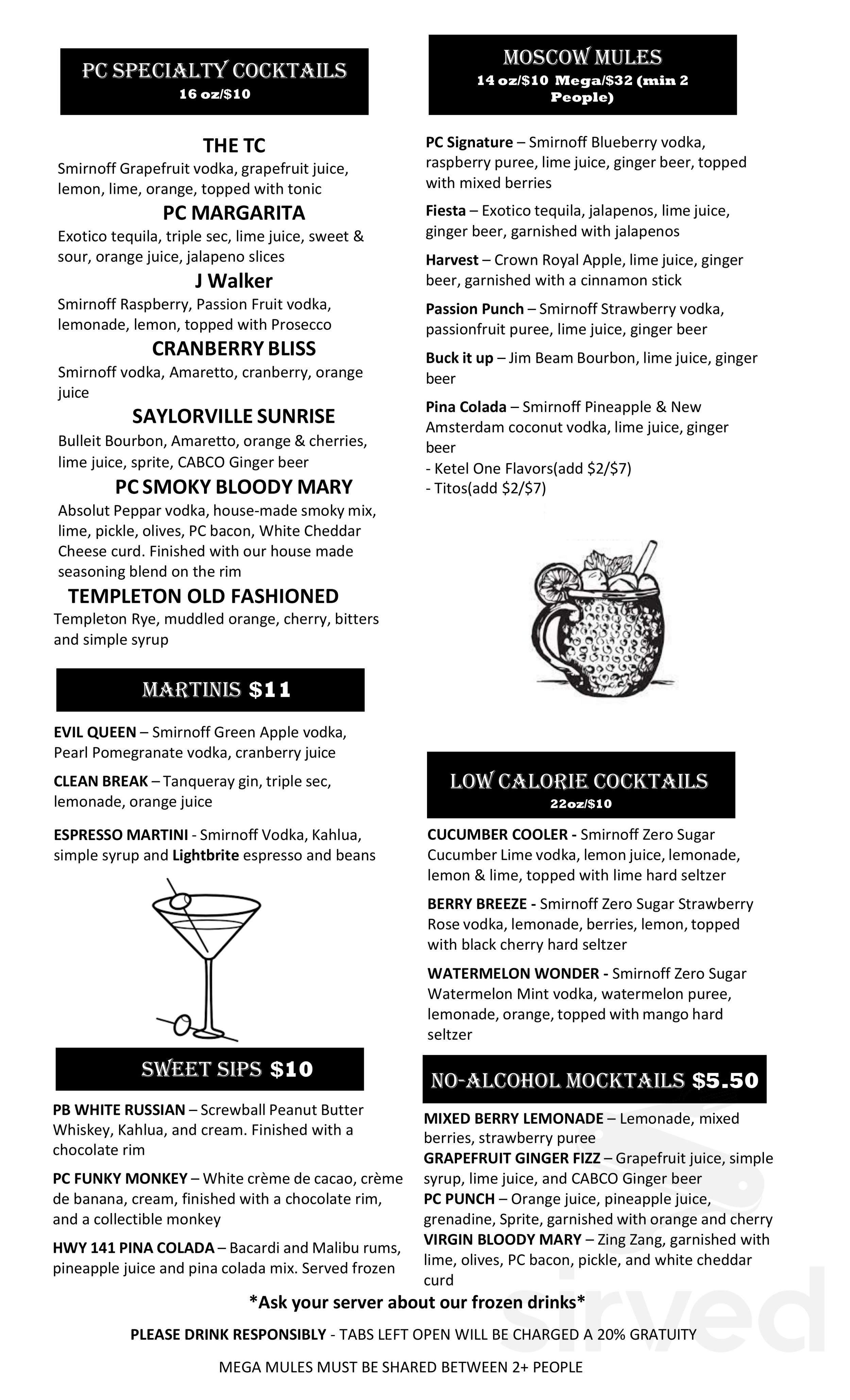 Menu for Pour Choices Neighborhood Bar in Grimes, IA | Sirved