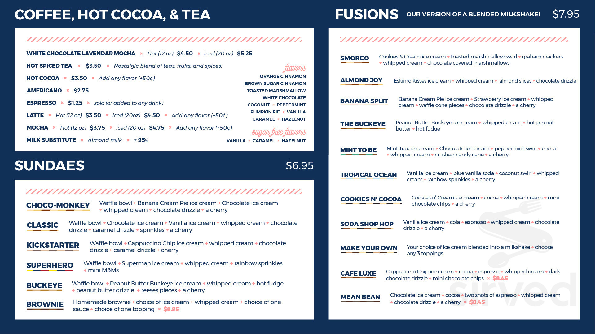 The Soda Bar menu in Murfreesboro, Tennessee, USA