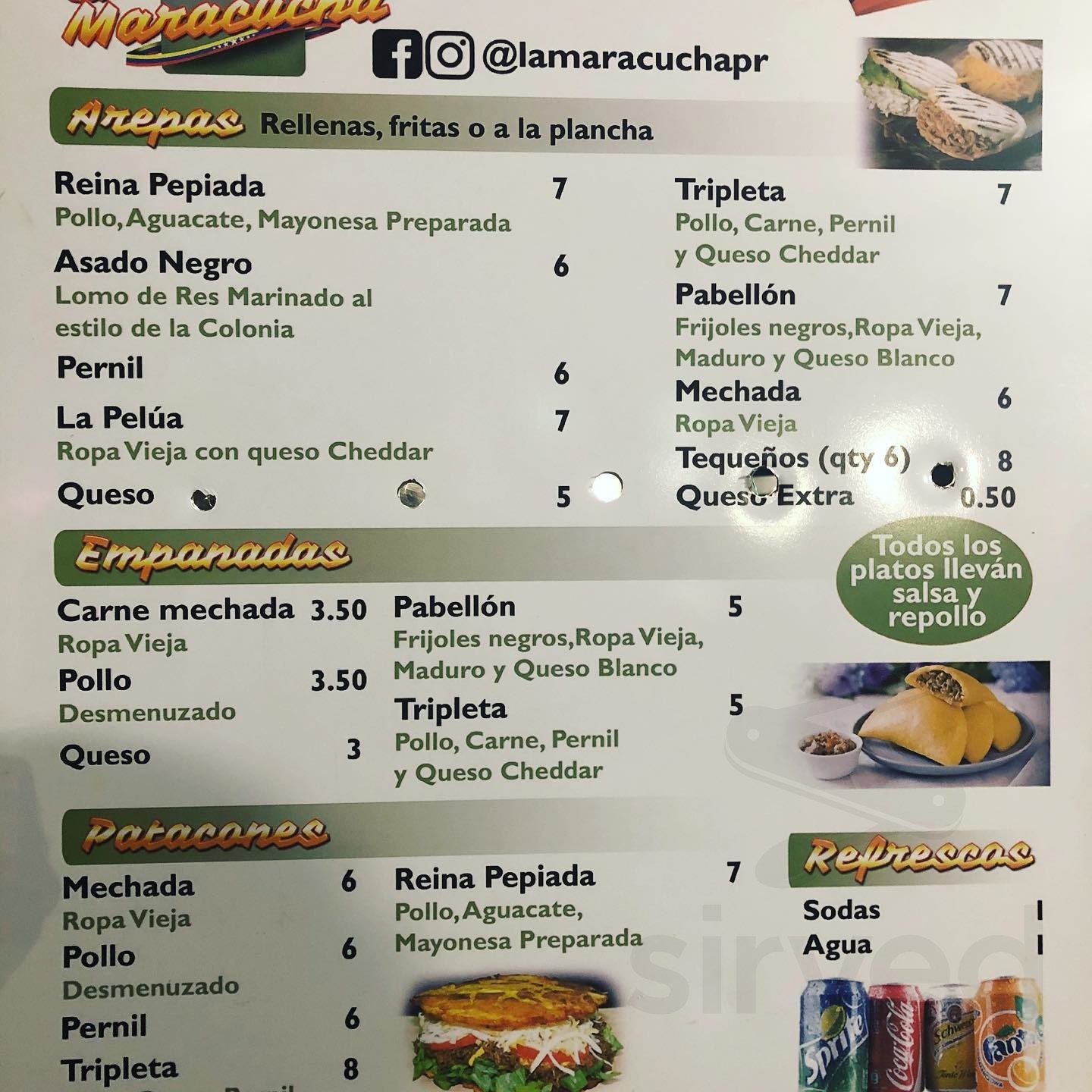 Menu for La Maracucha FL in Miami, FL | Sirved