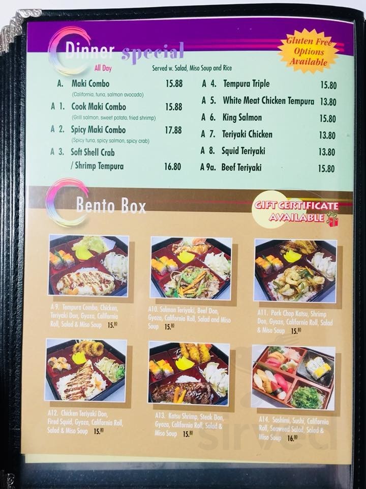 Tokyo Japanese Restaurant menus in Pierre, South Dakota, United States