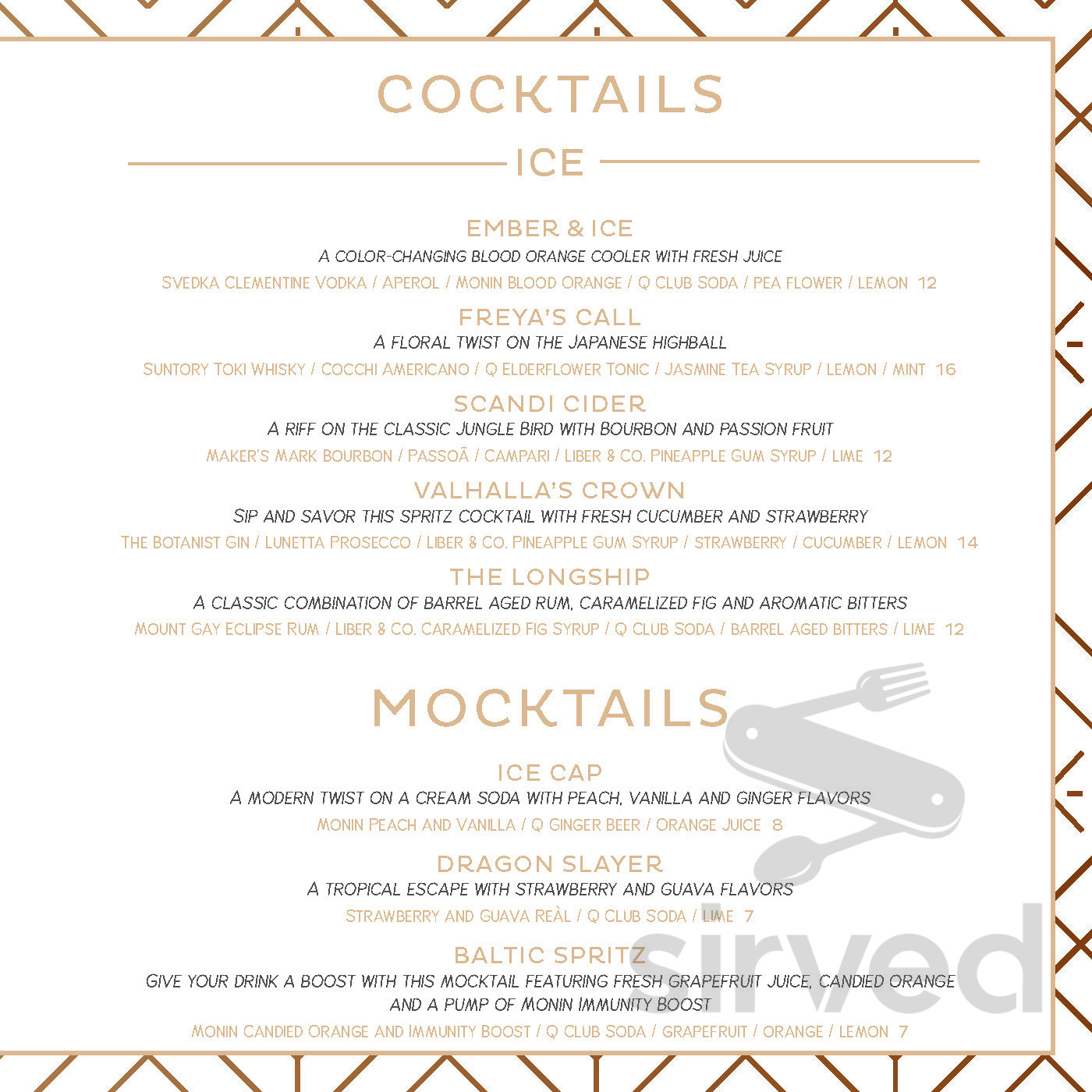 Ember & Ice menu in Eagan, Minnesota, USA