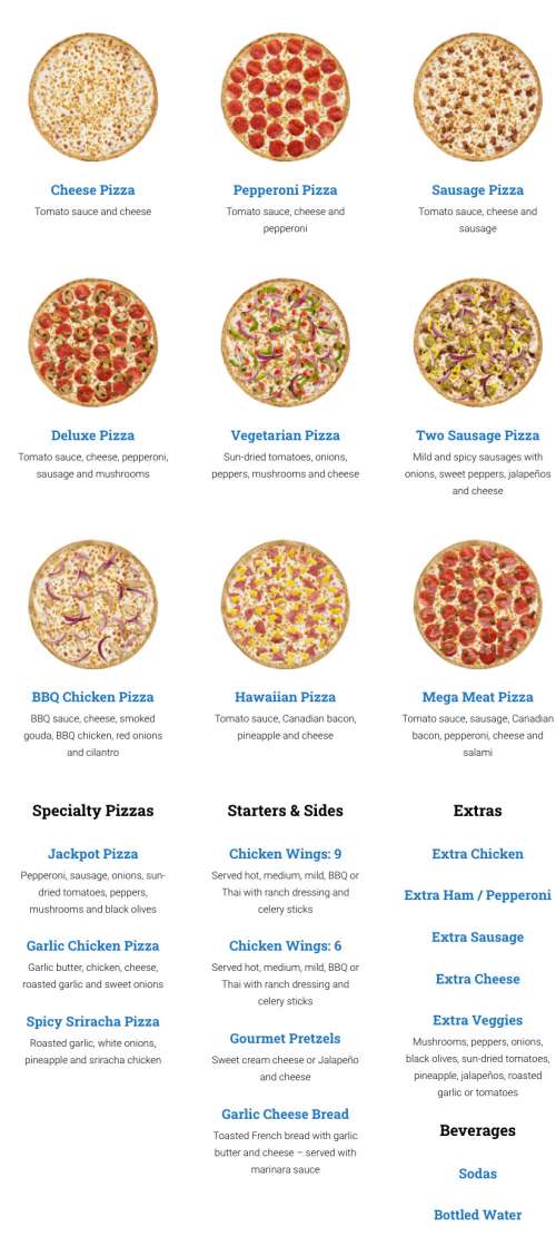 Casino Pauma menu in Pauma Valley, California, USA