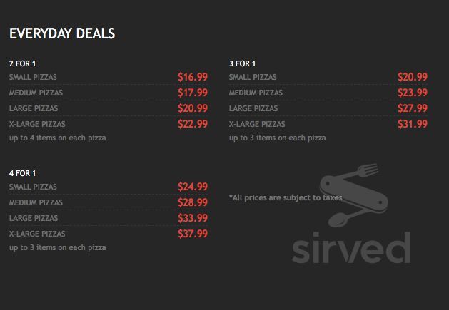 Dynamite Pizza menu in Kitchener, Ontario, Canada