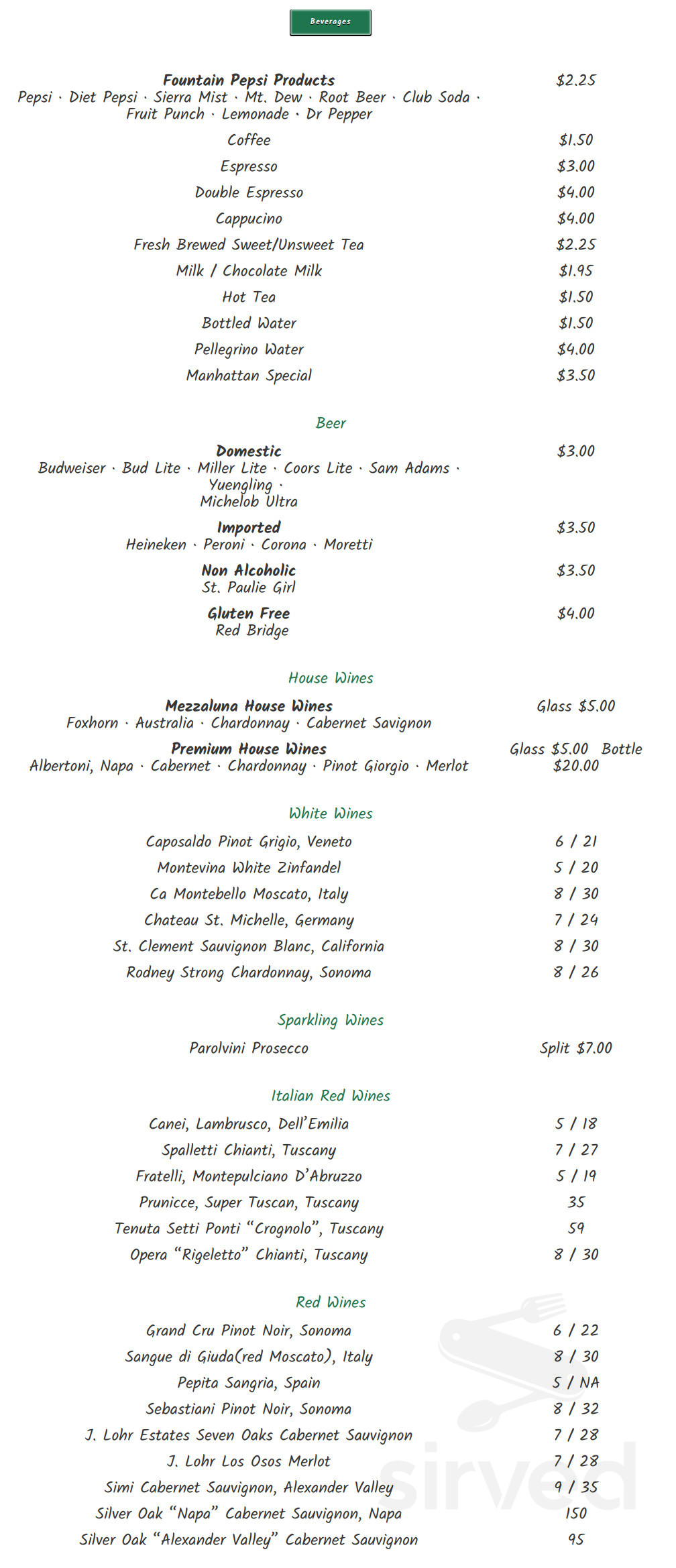 Mezzaluna Pizzeria at Halifax Plantation menus in Ormond Beach, Florida ...