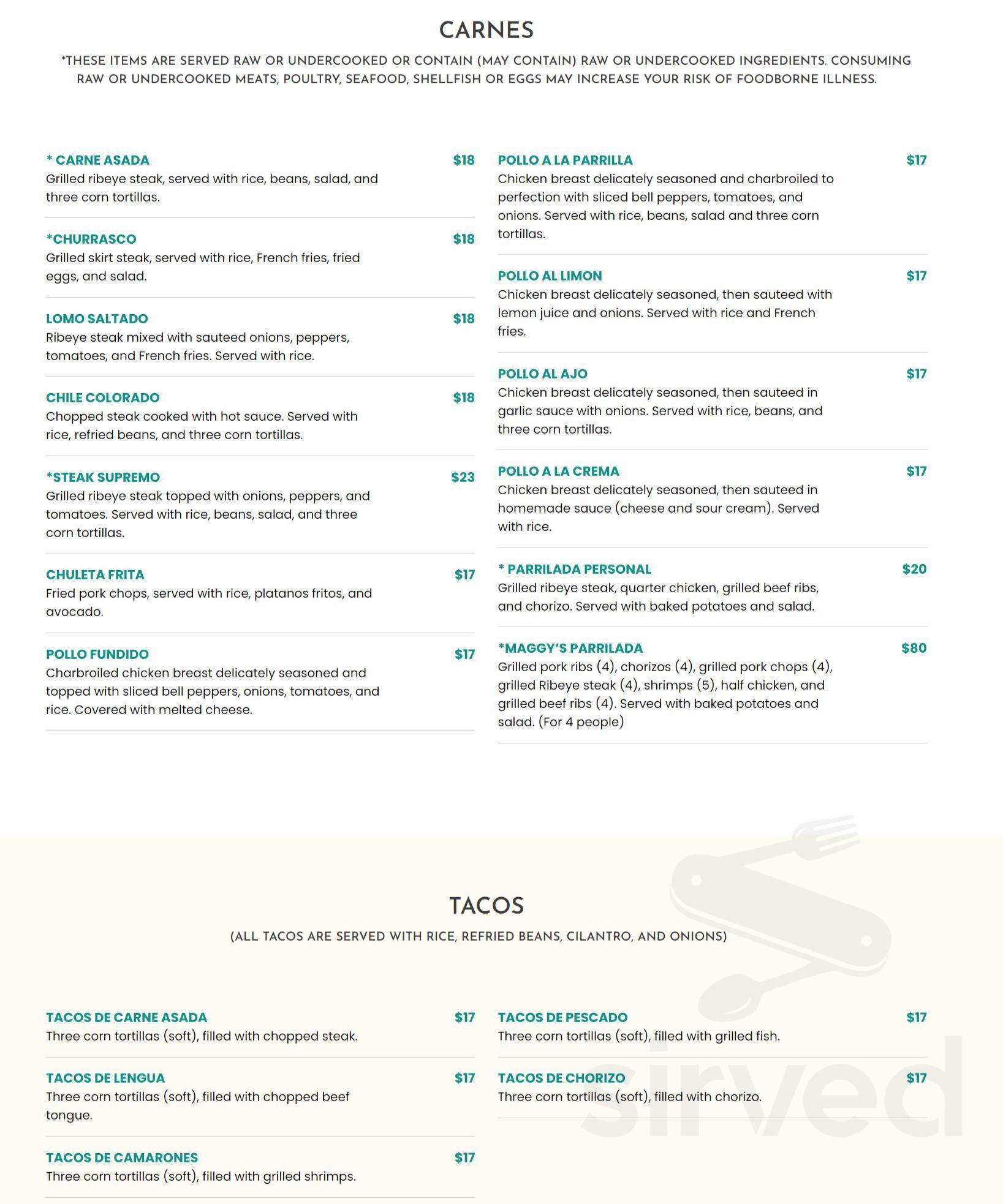 Maggy's Restaurant menu in Watertown, Connecticut, USA