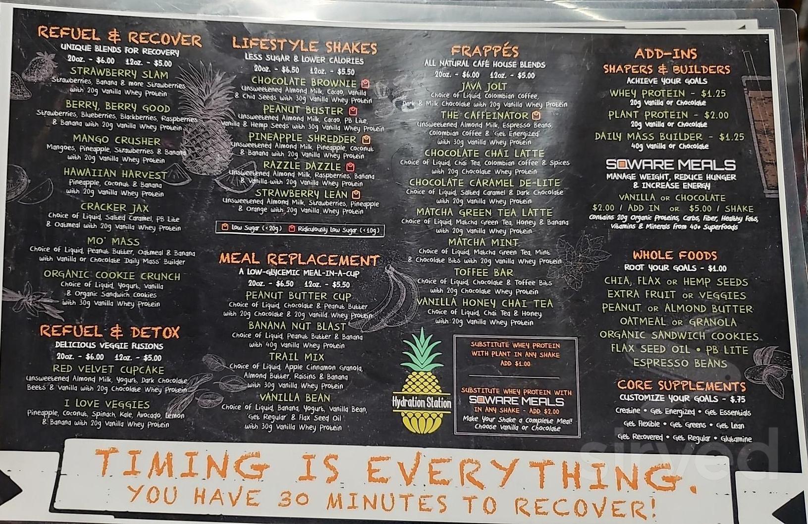 Menu - Long Beach MS's Hydration Station | Sirved