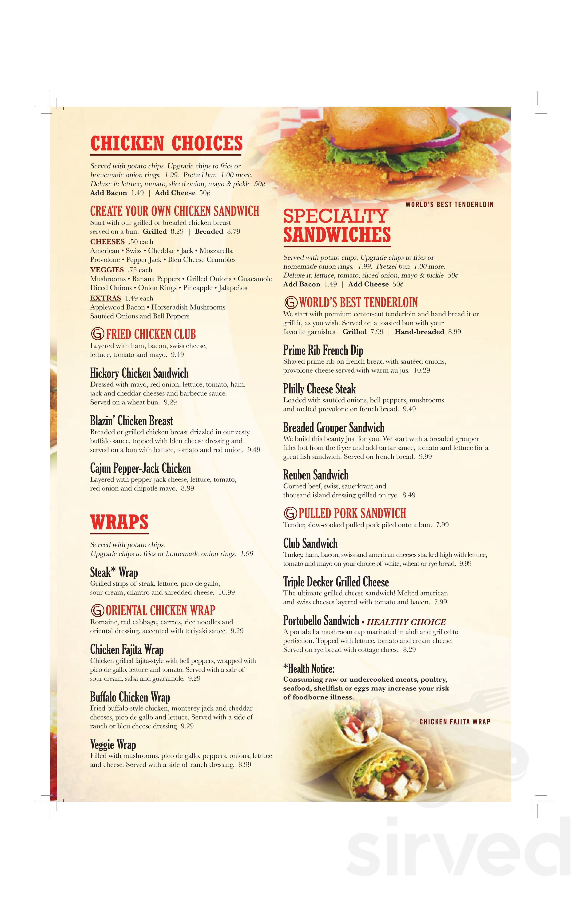 The Grill menus in McCordsville, Indiana, United States