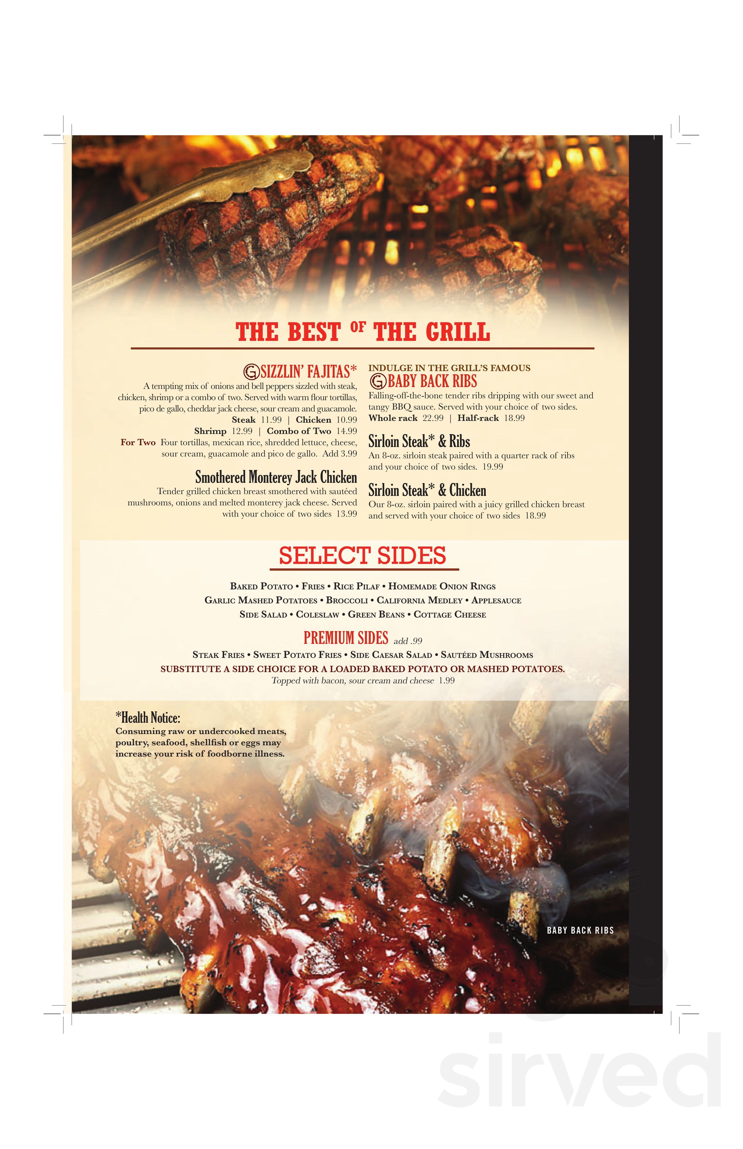 The Grill menus in McCordsville, Indiana, United States