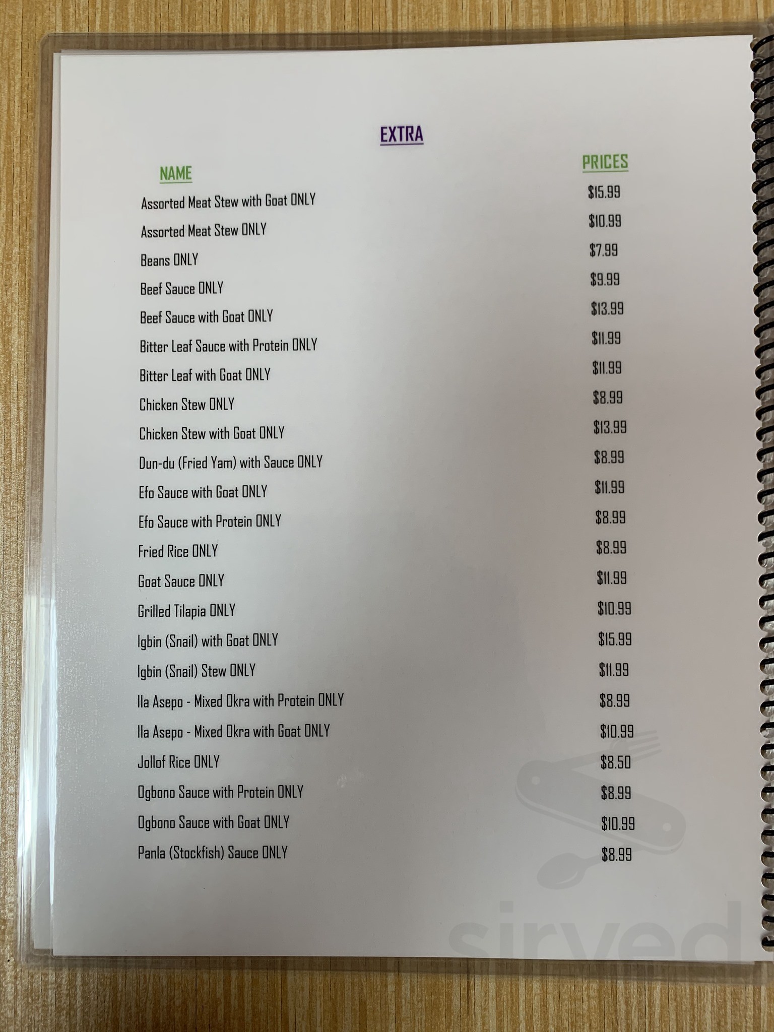 Oreofe African Restaurant / Beer & Wine menu in Killeen, Texas, USA