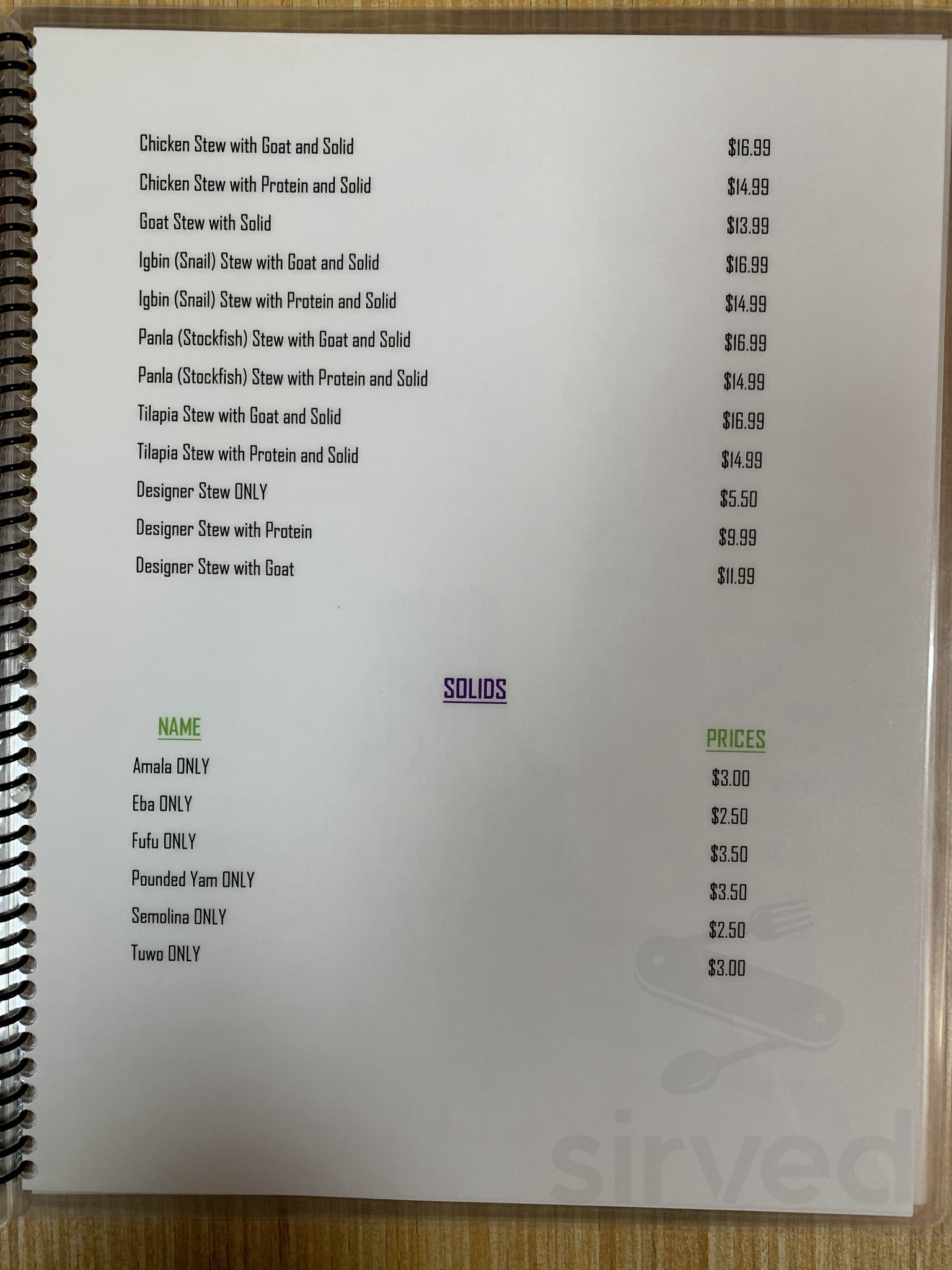 Oreofe African Restaurant / Beer & Wine menu in Killeen, Texas, USA
