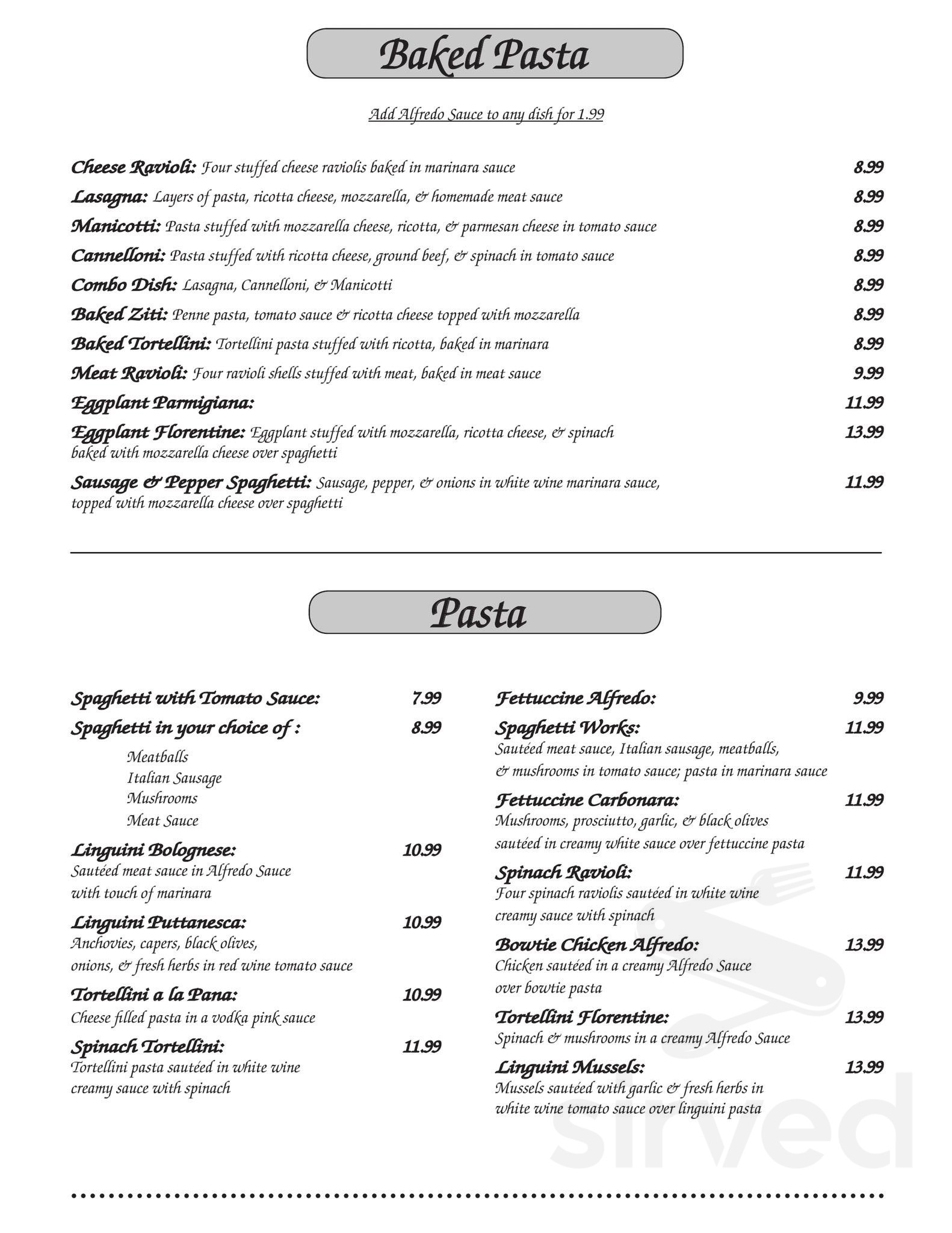 Taste of Italy menus in Carthage, Missouri, United States