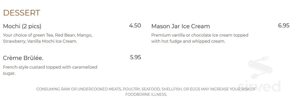 The 1126 Restaurant menu in Columbus, Ohio, USA