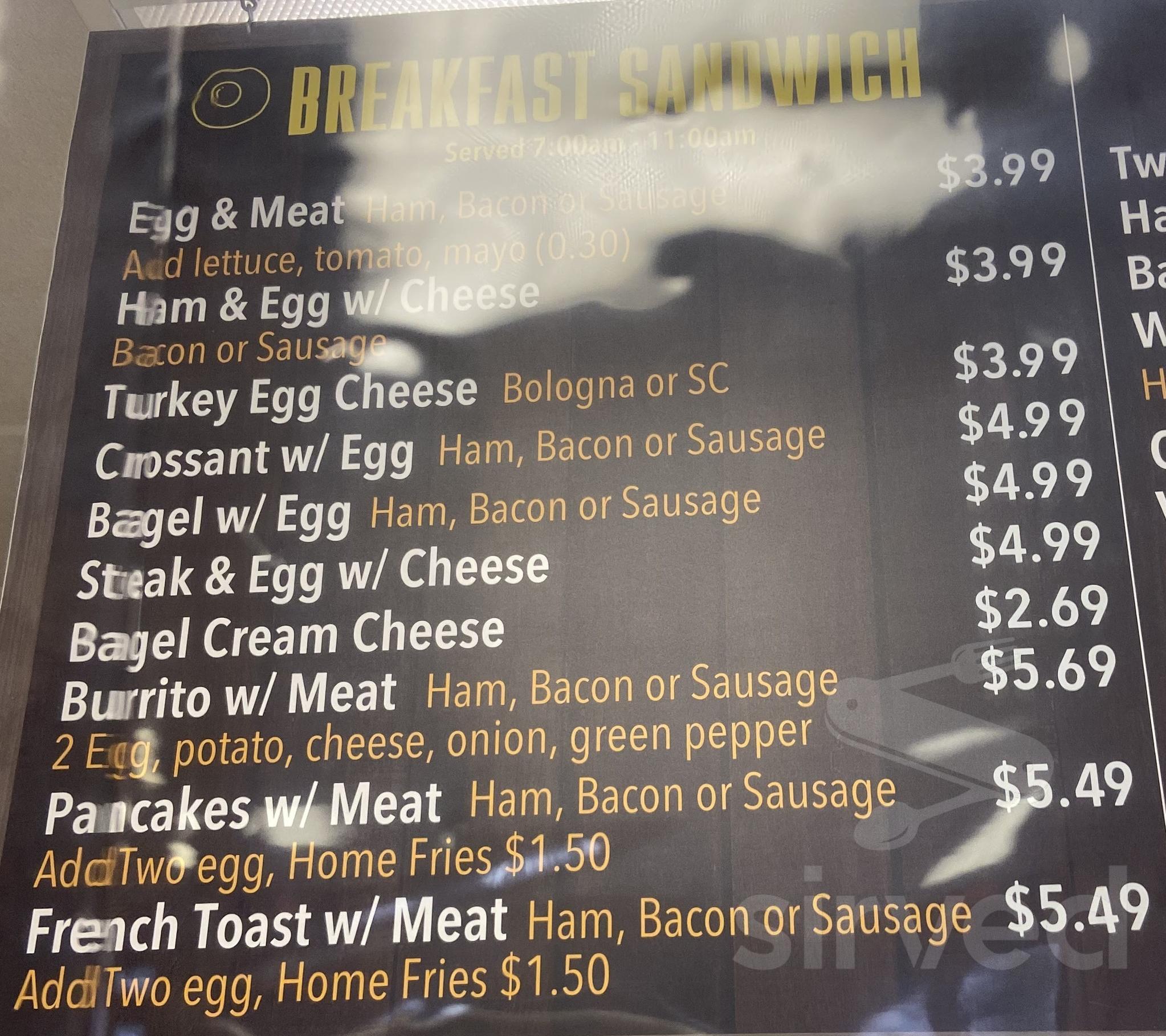 Gunston Deli 2 menu in Manassas Park, Virginia, USA