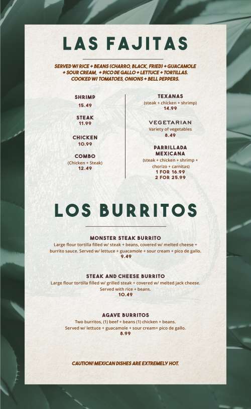 Casa Tequila Mexican Kitchen menu in Tulsa, Oklahoma, USA