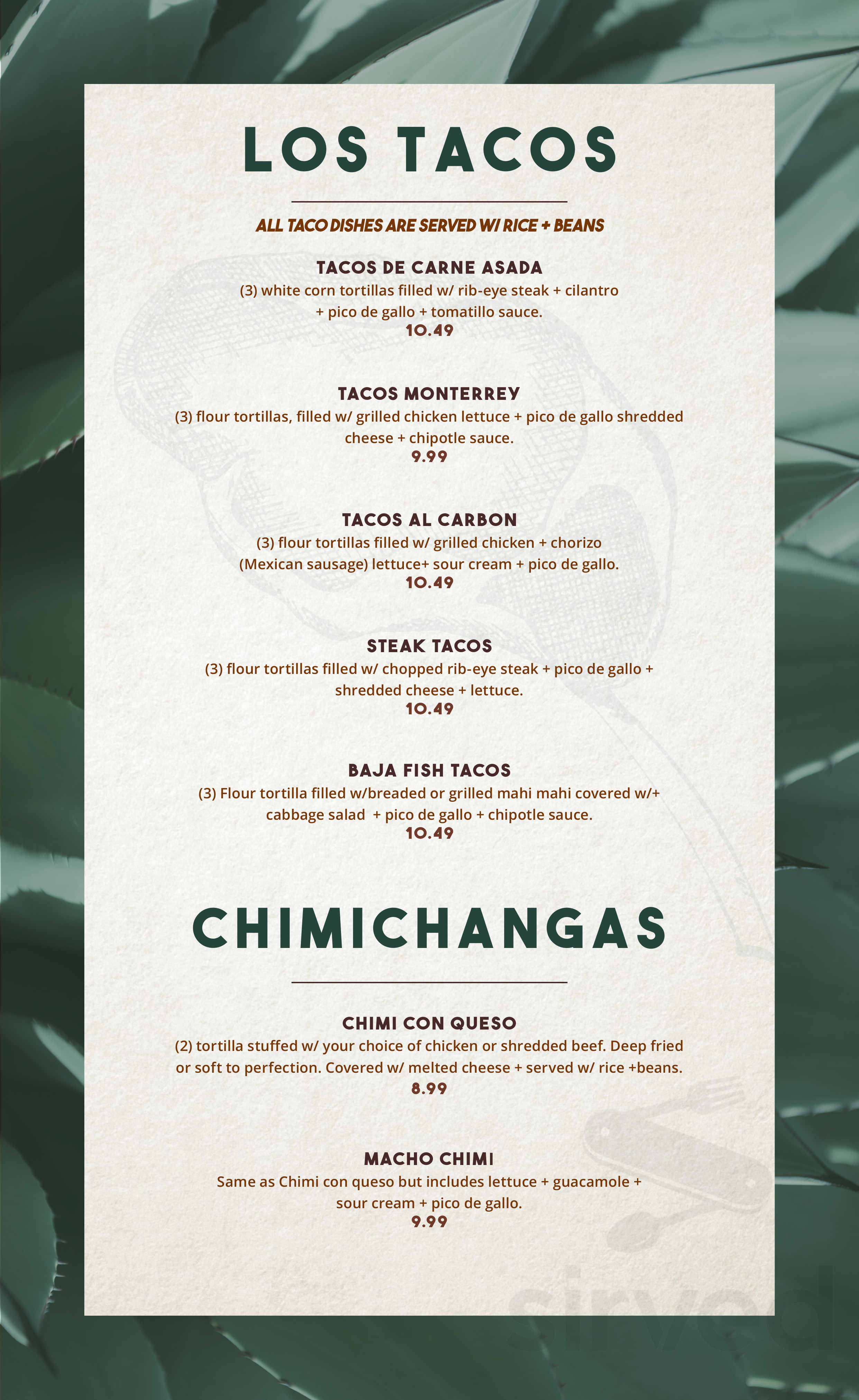 Casa Tequila Mexican Kitchen menu in Tulsa, Oklahoma, USA