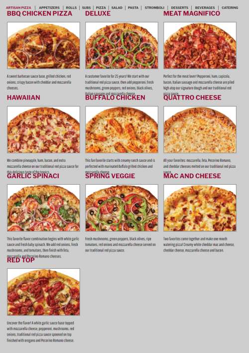 Vocelli Pizza menu in Fredericksburg, Virginia, USA