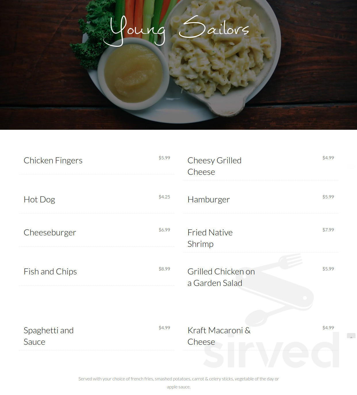 Old Salt Restaurant at Lamies Inn menu in Hampton, New Hampshire, USA