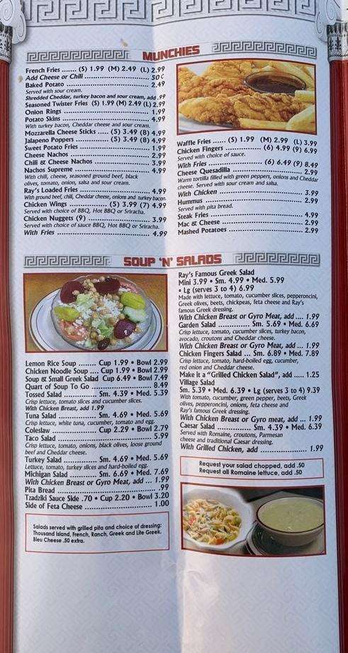 Ray's Coney Island & Pizza menu in Hamtramck, Michigan, USA