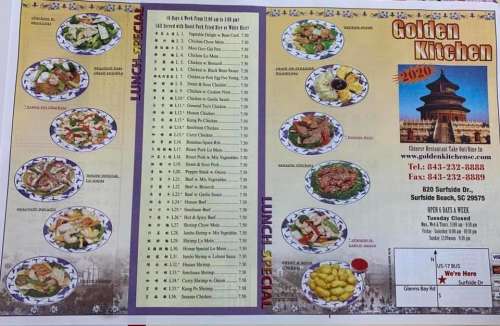 Golden Kitchen Chinese Restaurant menu in Surfside Beach, South ...
