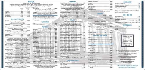 Deep River Pizza menu in Deep River, Connecticut, USA