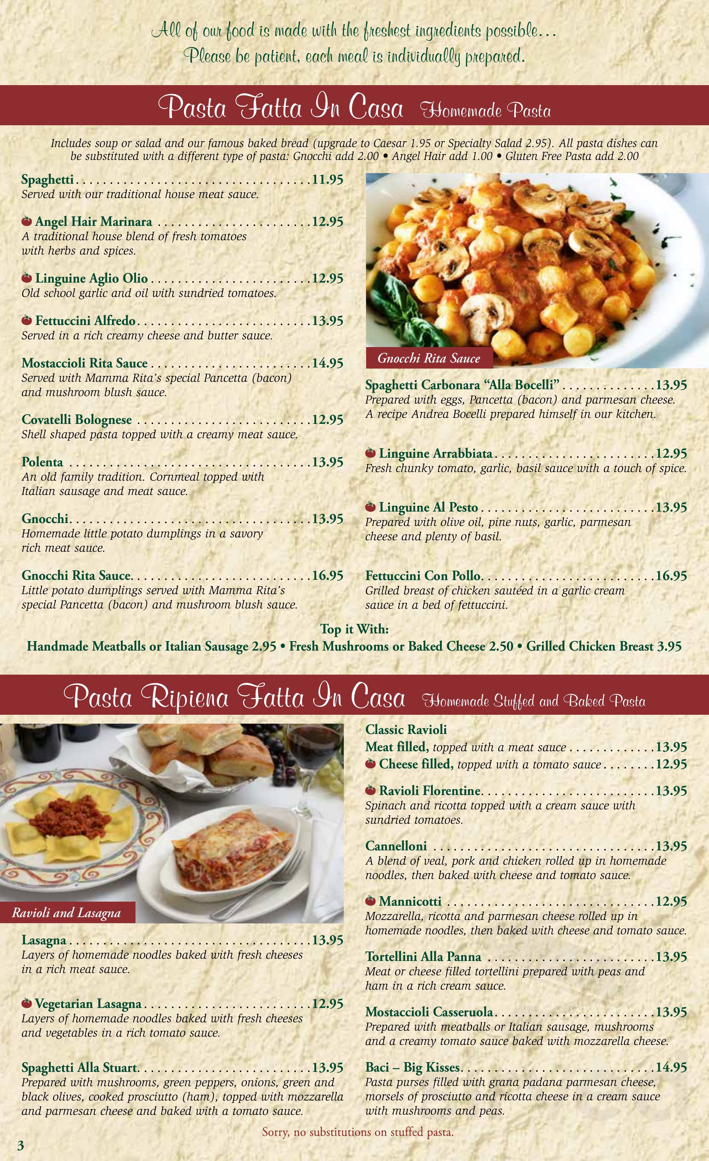 Antonio's Cucina Italiana menu in Farmington Hills, Michigan, USA