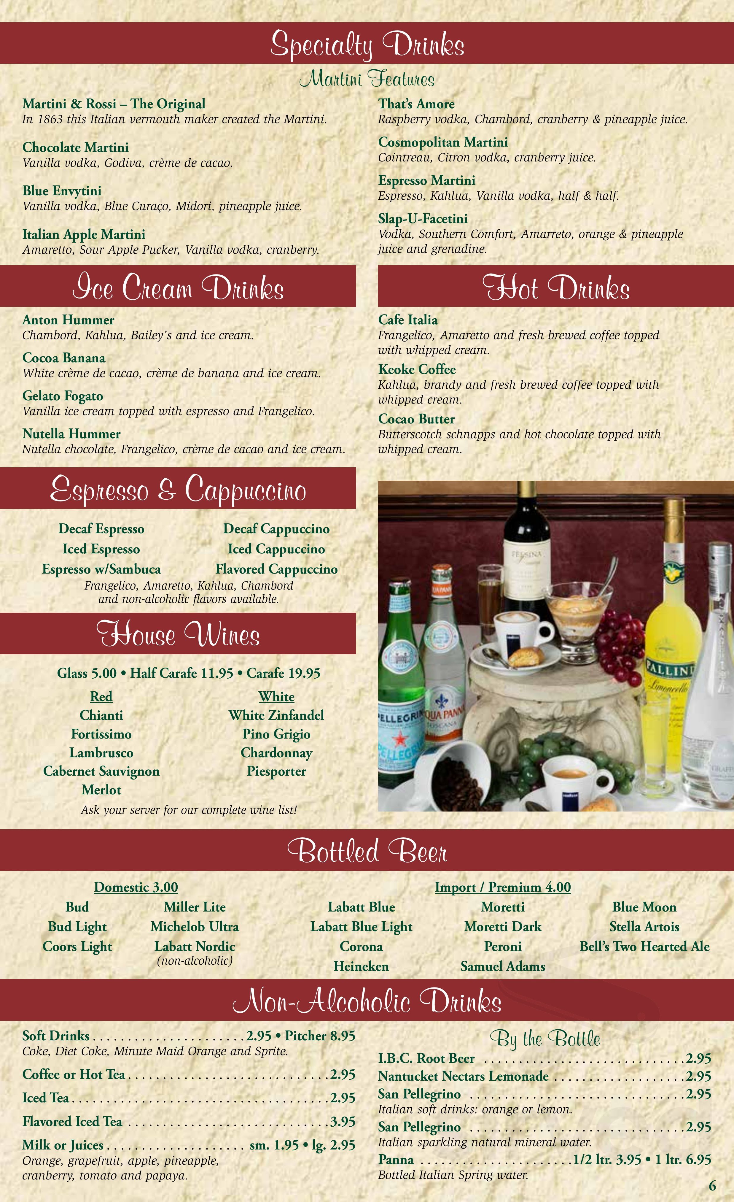 Antonio's Cucina Italiana menu in Farmington Hills, Michigan, USA
