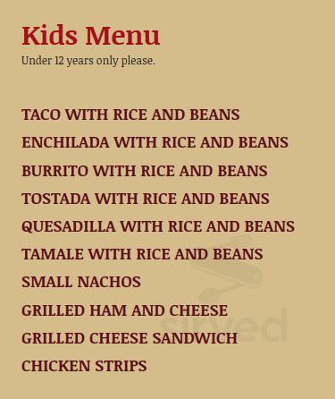 Inca Mexican Restaurant menu in Moses Lake, Washington, USA