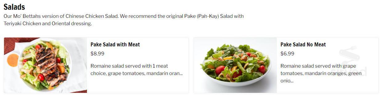 Mo' Bettahs Hawaiian Style Food menu in Santa Clara, Utah, USA