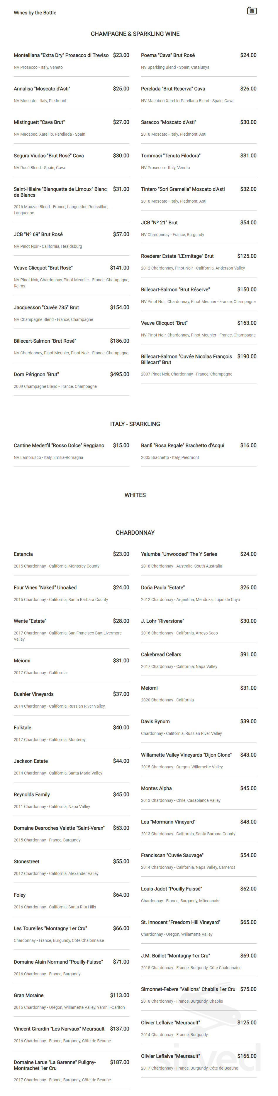 Cafe Rule & Wine Bar menu in Hickory, North Carolina, USA