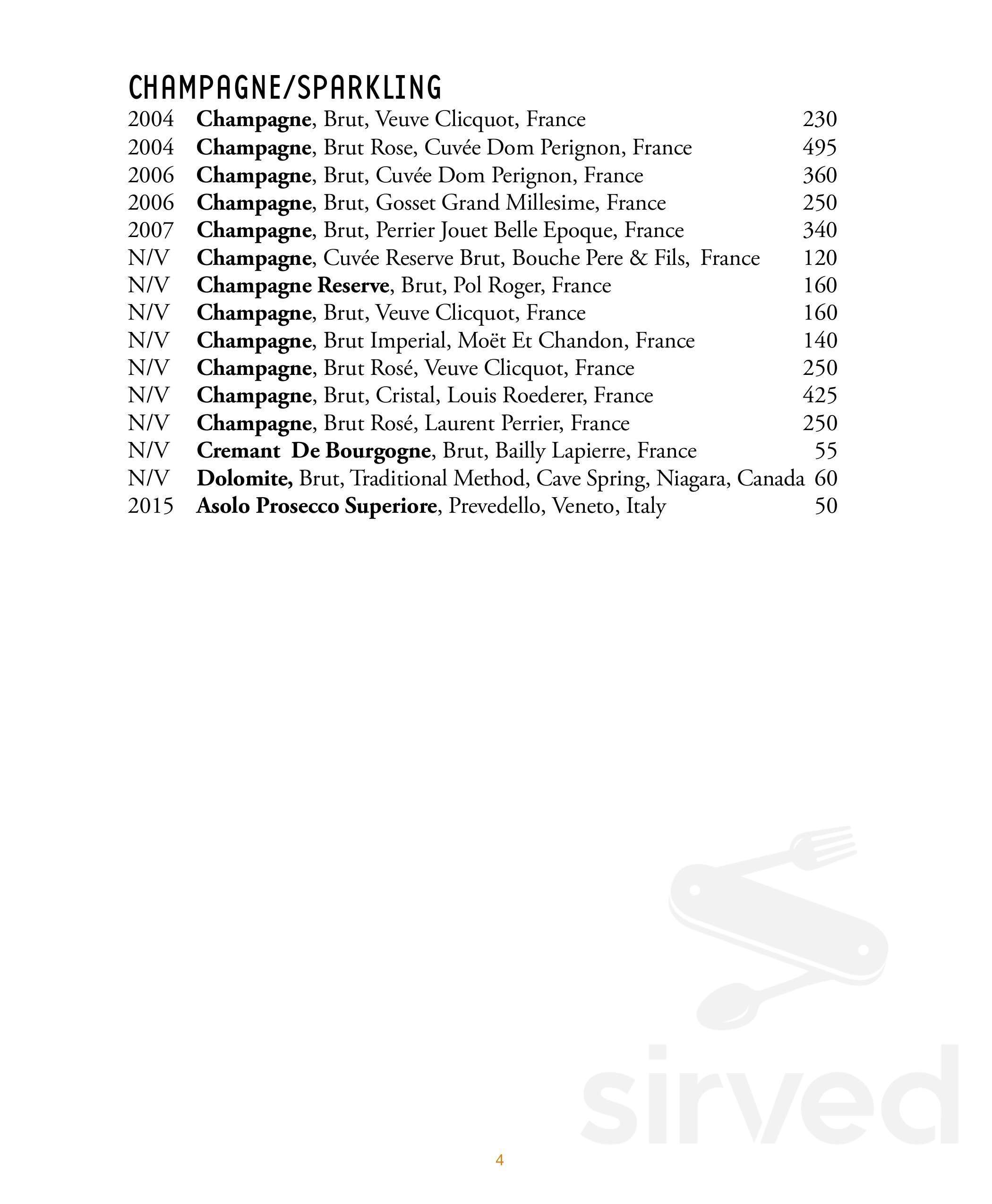 Sorrel menu in Toronto, Ontario, Canada