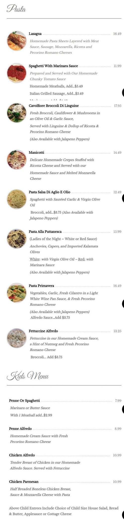 Barstow House menu in Nichols, New York, USA
