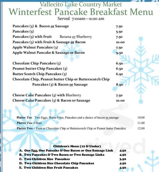 Menu - Bayfield CO's Vallecito Lake Country Market | Sirved