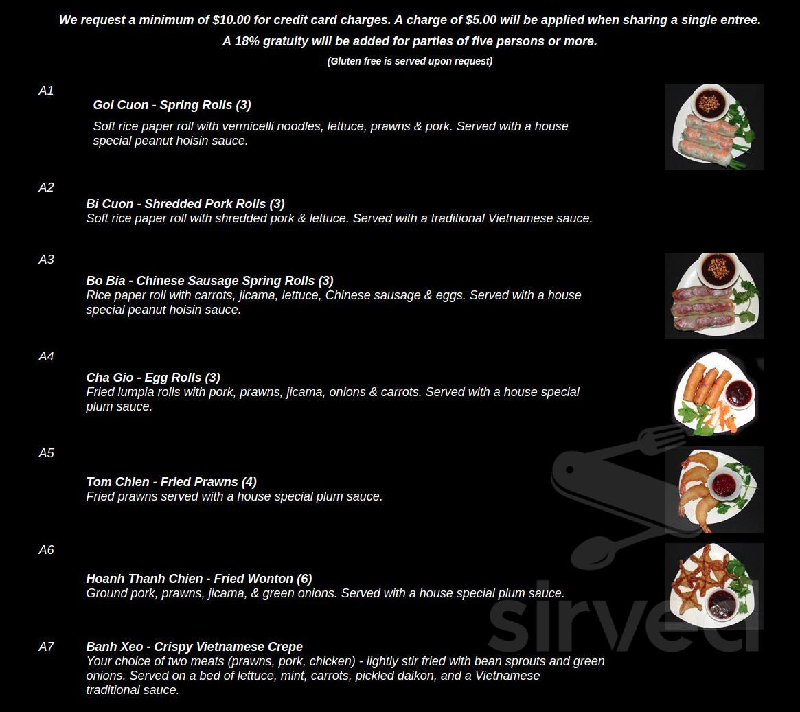 Menu - Cotati CA's Mai Vietnamese Cuisine | Sirved