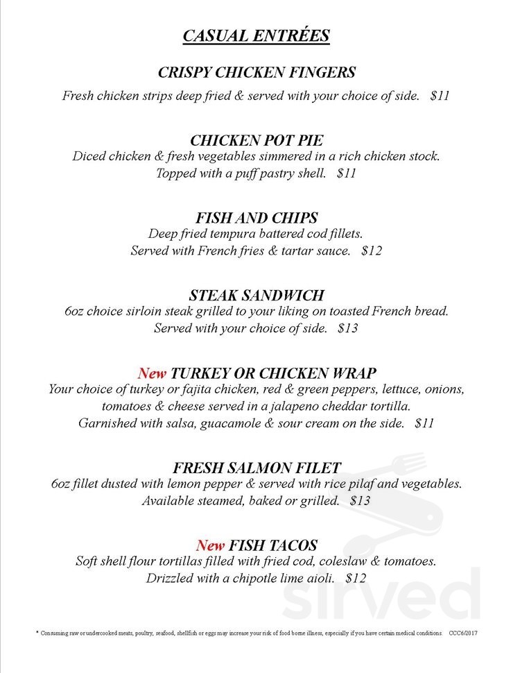 Cheyenne Country Club Restaurant & Bar menus in Cheyenne, Wyoming ...