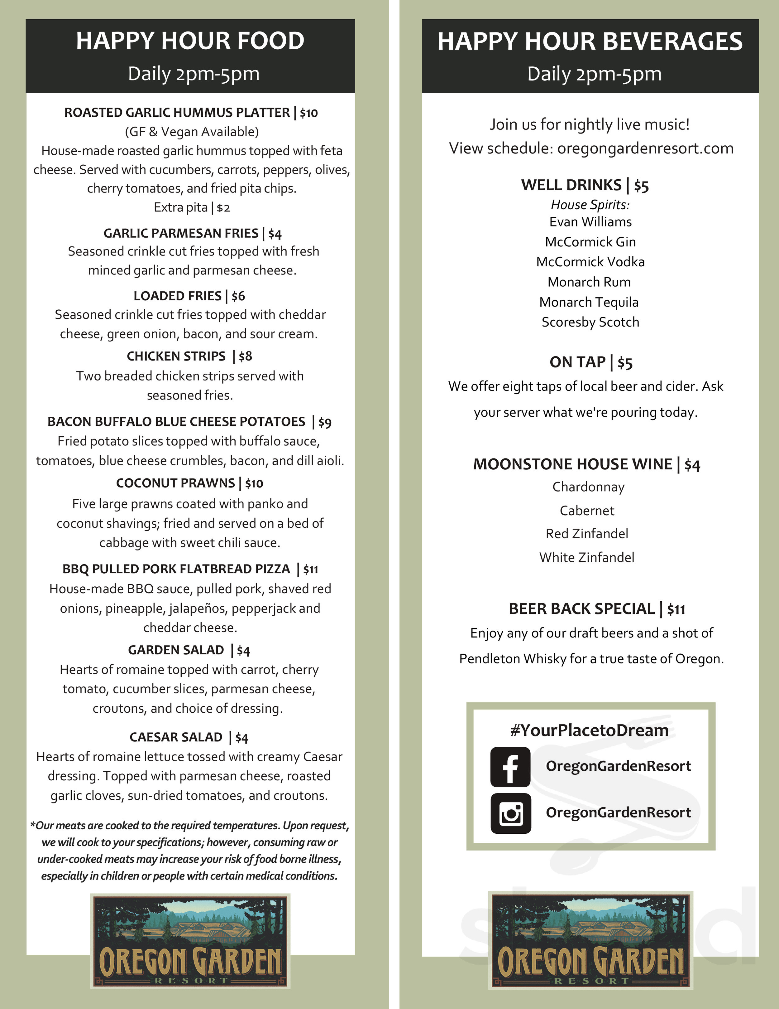 Menu - Silverton OR's Fireside Lounge | Sirved