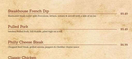 Hoss's Steak & Sea House Menu - Carlisle, Pennsylvania | Sirved