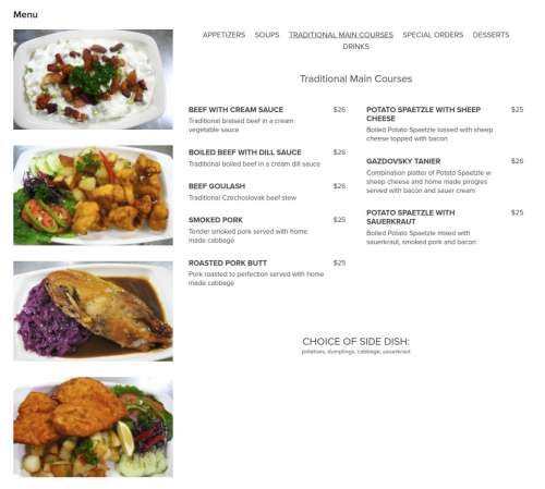 Koliba menu in Astoria, New York, USA