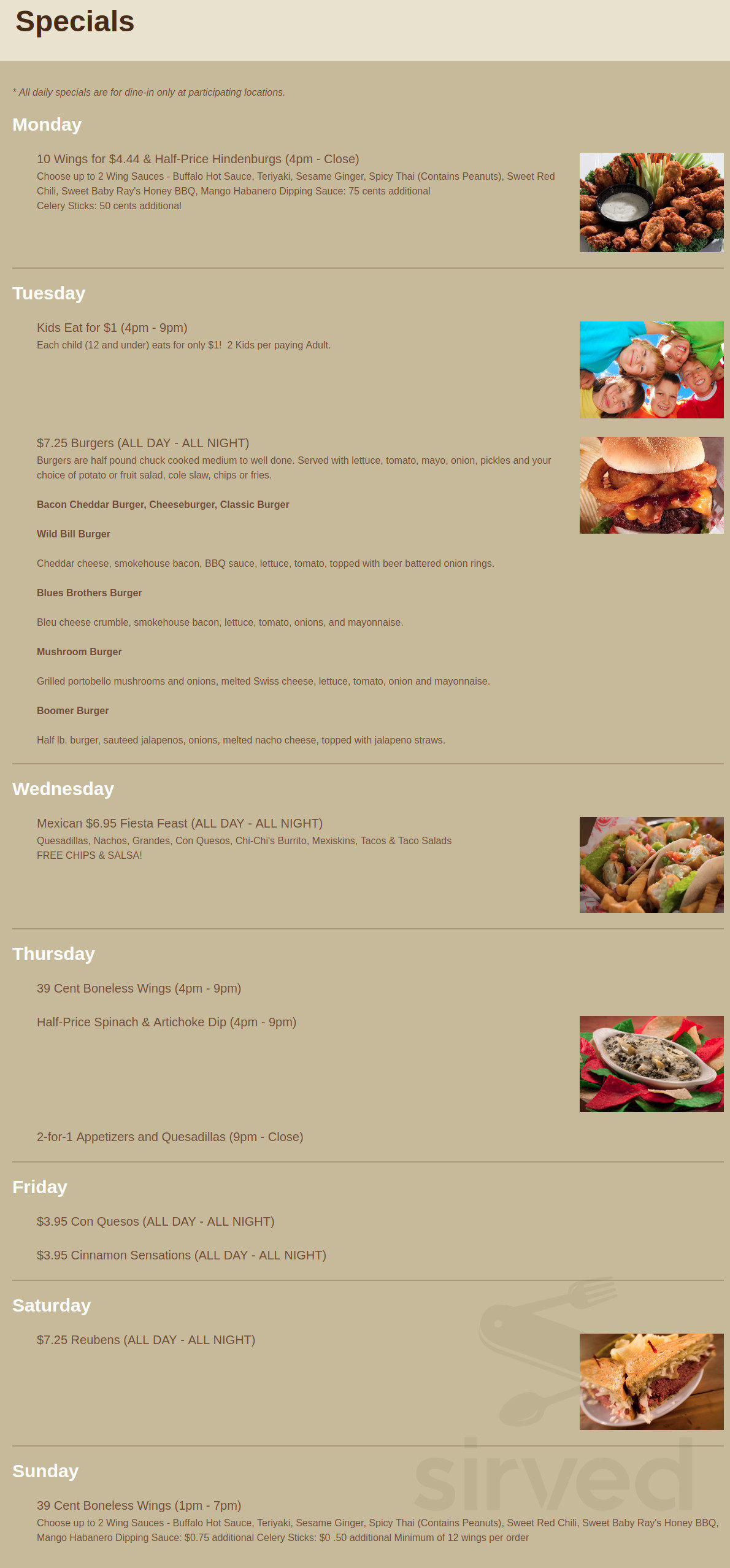 Macado's menu in Farmville, Virginia, USA