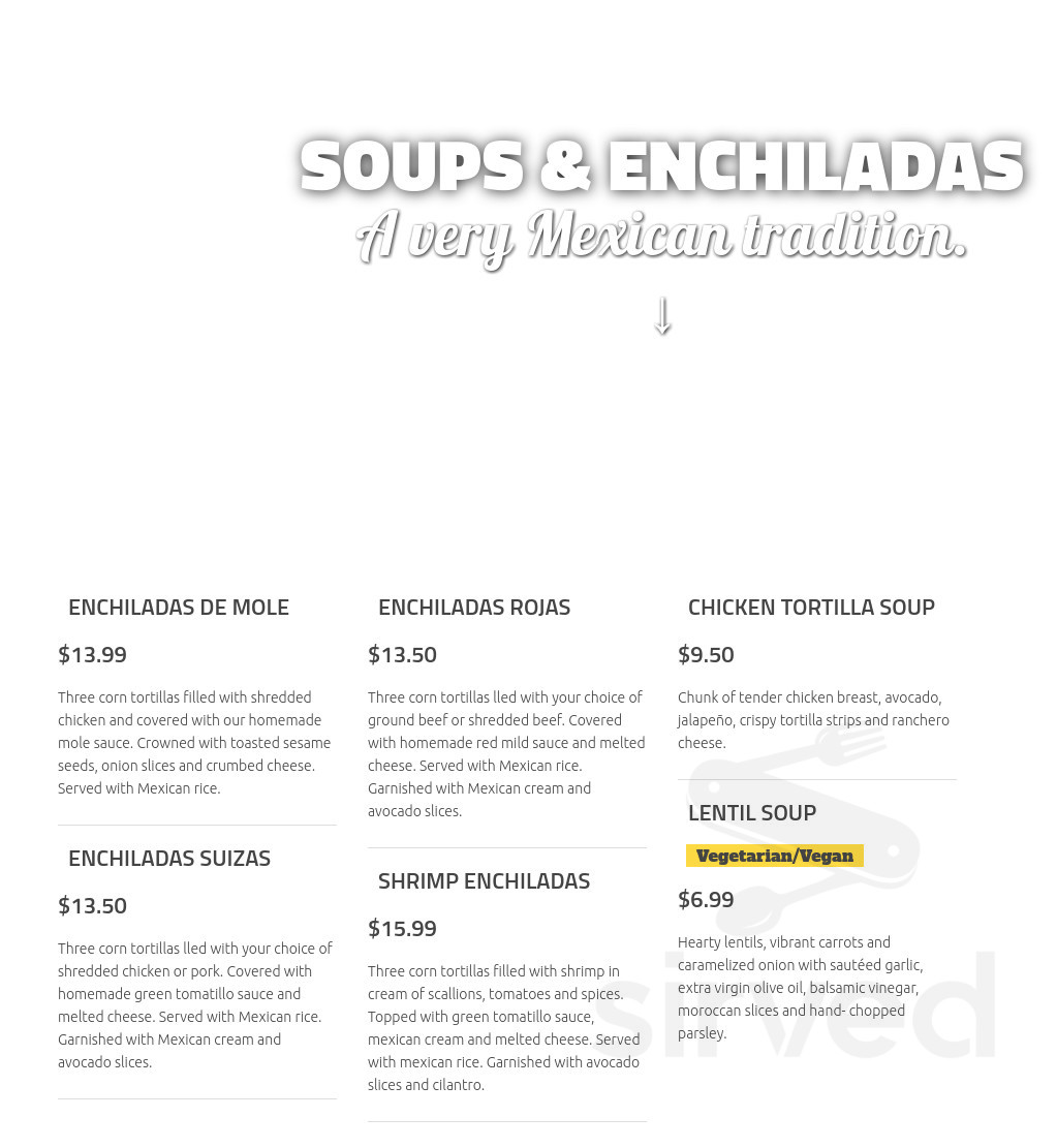 The Brick Mexican Grill menu in Sterling, Massachusetts, USA