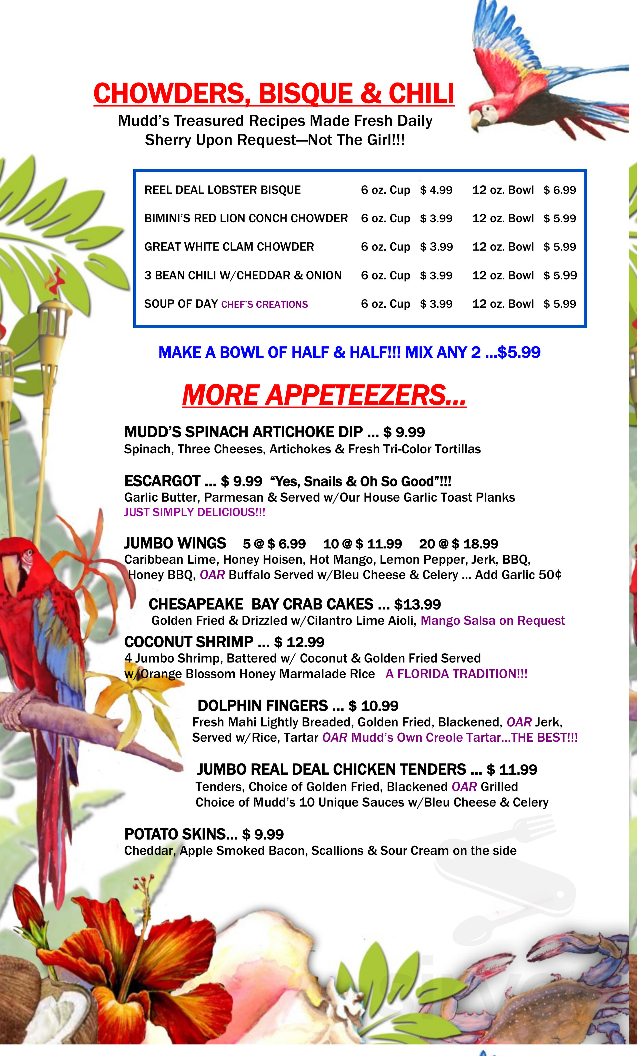 JByrd's Muddy Waters Restaurant & Raw Bar menu in Deerfield Beach ...