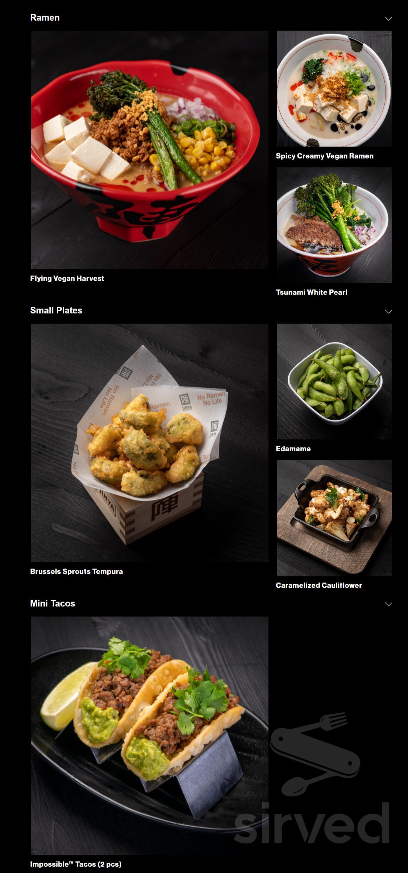Jinya Ramen Bar - Brentwood menu in Burnaby, British Columbia, Canada