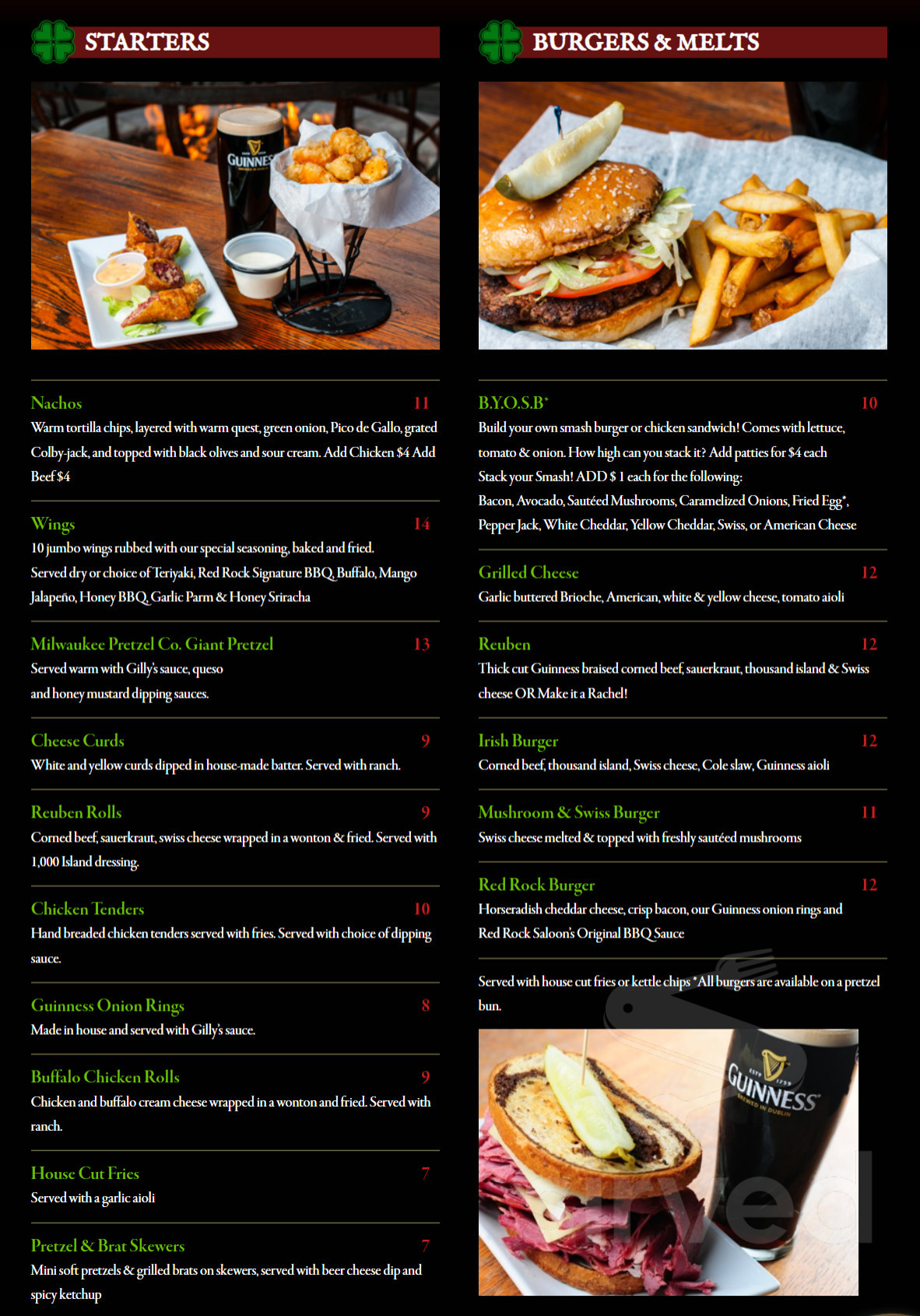McGillycuddy's menu in Milwaukee, Wisconsin, USA