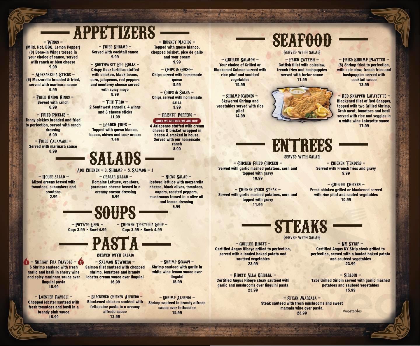 Smokin' Barrel Bar & Grill menus in Mineral Wells, Texas, United States