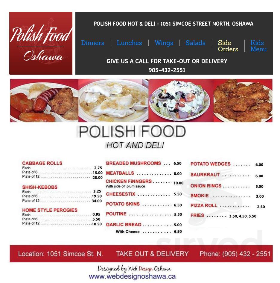 Menu - Oshawa ON's Polish Food Hot and Deli | Sirved