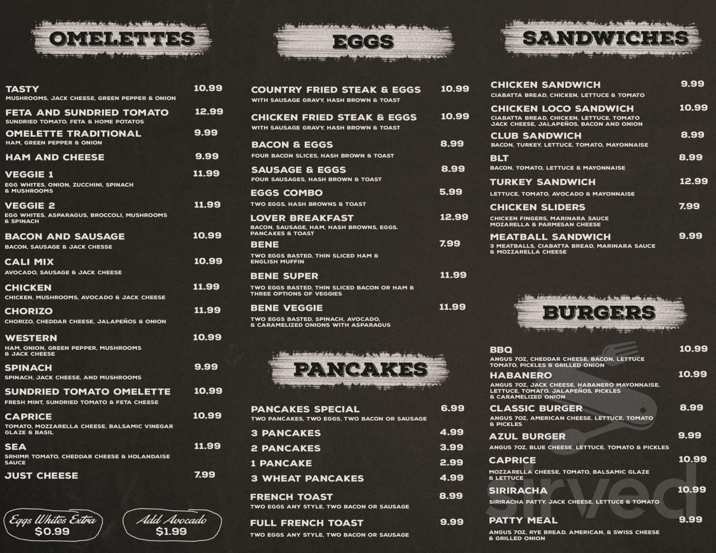 Menu - Las Vegas NV's Hacienda Dos Gallos | Sirved