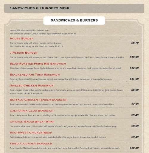 J.R. Cash's Grill & Bar menu in Mt Holly, North Carolina, USA