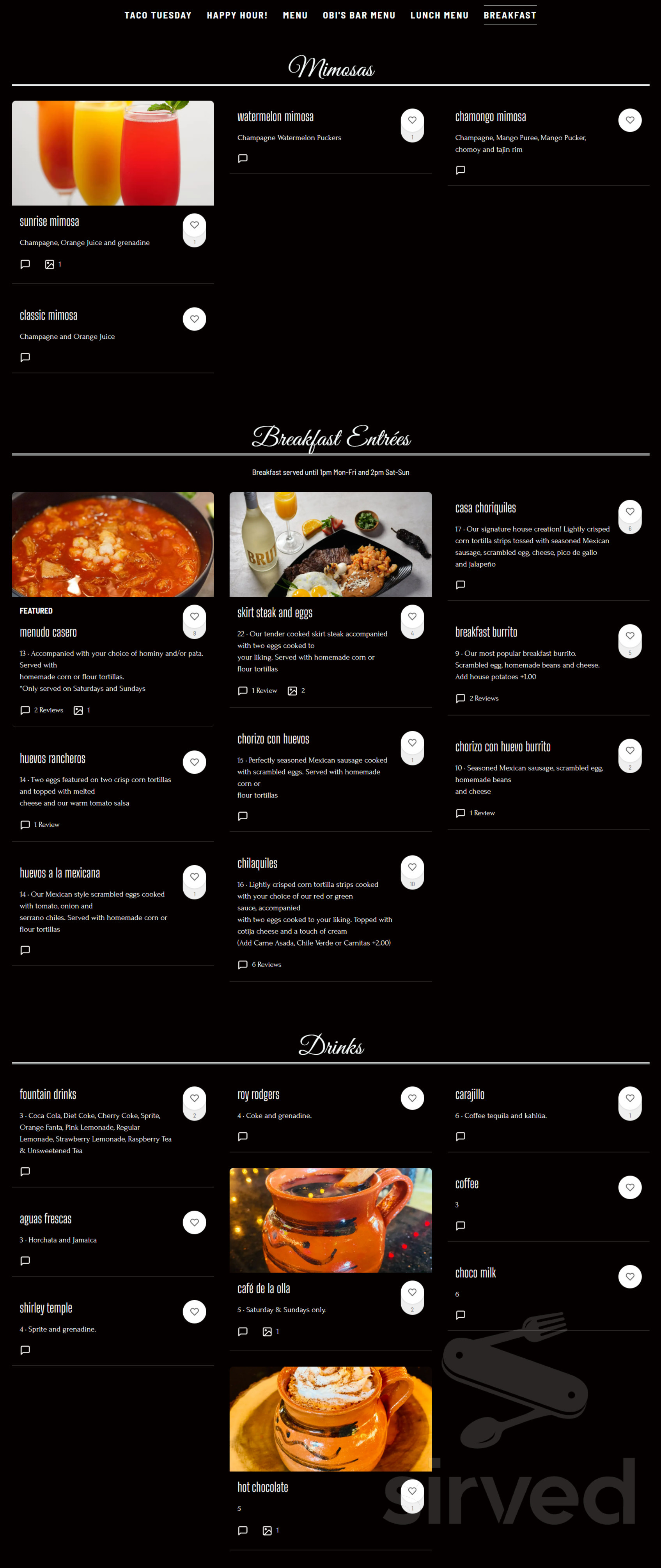 Menu for Casa Diaz Sabor a Mexico in Chino, California, United States