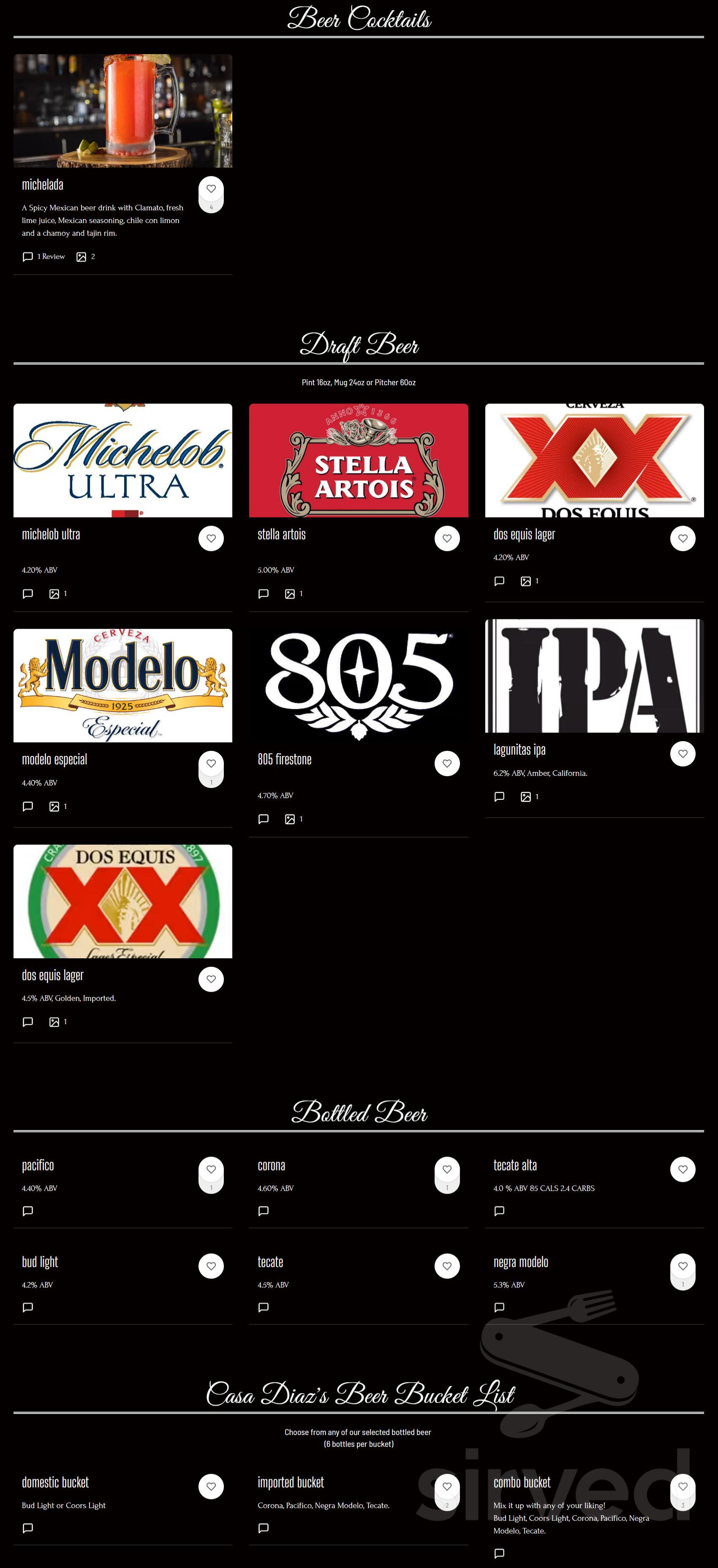 Menu for Casa Diaz Sabor a Mexico in Chino, California, United States